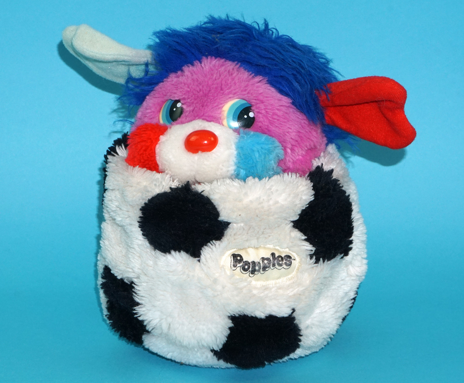 POPPLES 10 SPORTS SPORTIF FOOTBALL REVERSIBLE SOFT TOY 1986 MATTEL