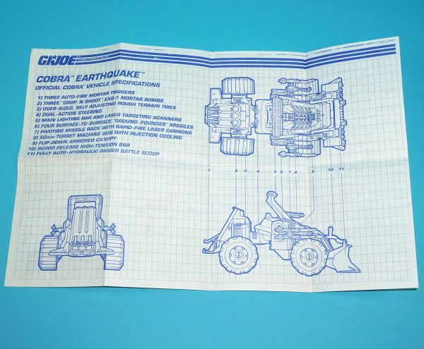 1992 GI JOE EARTHQUAKE SPARE BLUEPRINT INSTRUCTIONS US USA HASBRO ...