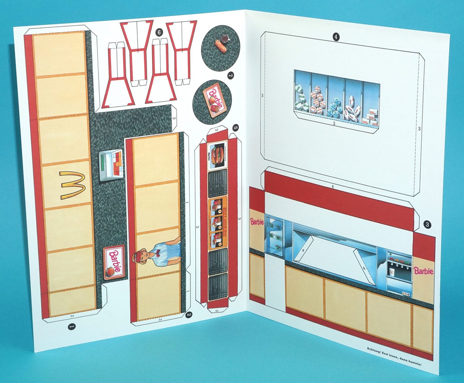 HAPPY MEAL CARDBOARD BUILDING BOARD KIT BARBIE RESTAURANT 1993 ...