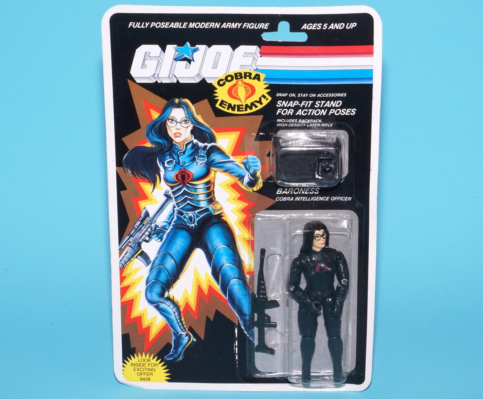 1984 GI JOE BARONESS v1 MOC MOSC INDIAN CARD 1988 FUNSKOOL INDIA ...