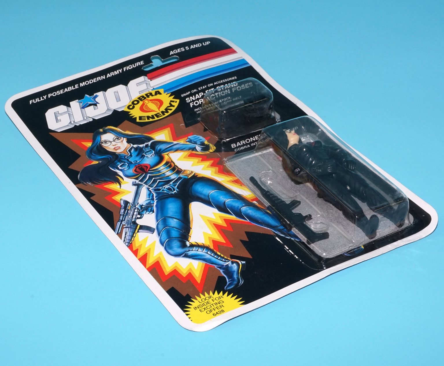 1984 GI JOE BARONESS v1 MOC MOSC INDIAN CARD 1988 FUNSKOOL INDIA ...