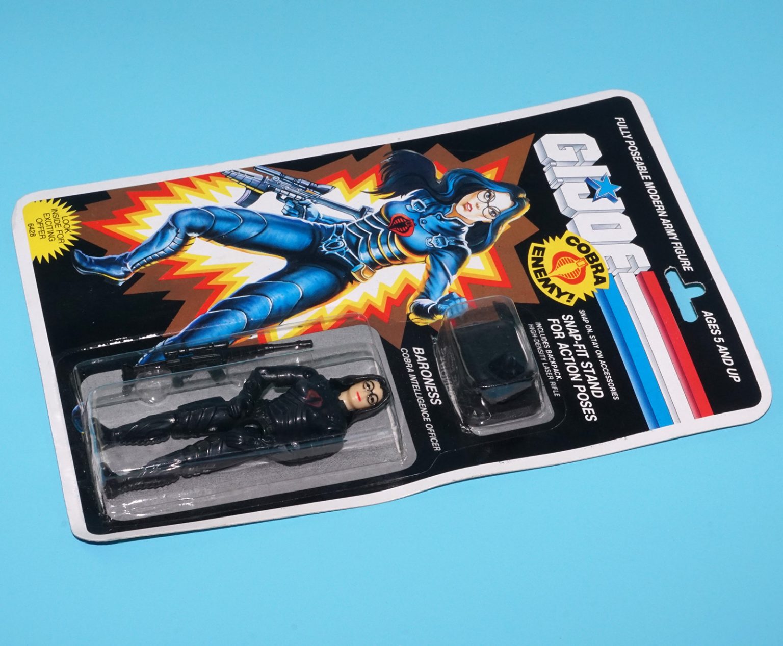 1984 GI JOE BARONESS v1 MOC MOSC INDIAN CARD 1988 FUNSKOOL INDIA ...