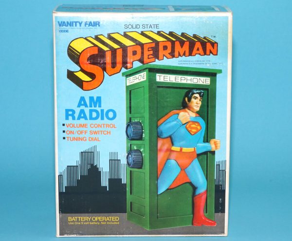 DC COMICS SUPERMAN TELEPHONE BOOTH AM RADIO BOXED ORIGINAL BOX 1976 ...