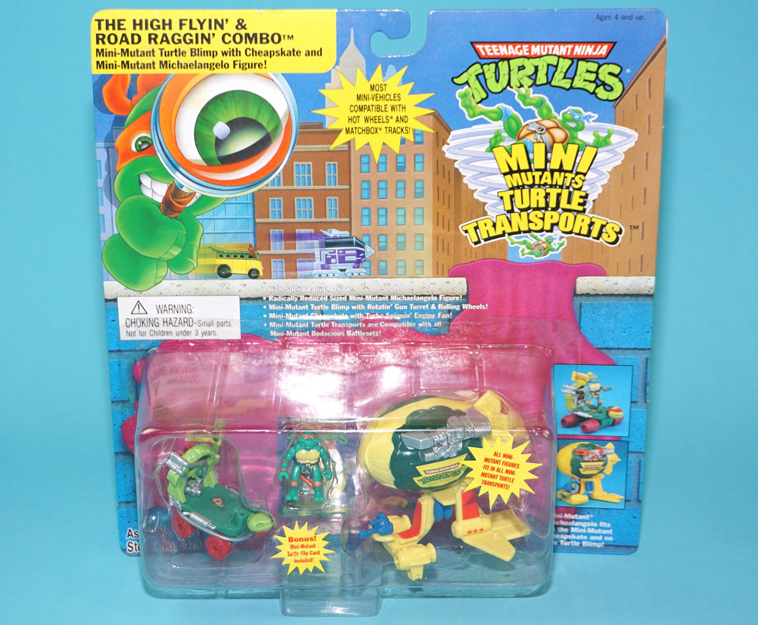 TMNT TEENAGE MUTANT NINJA TURTLES MINI TRANSPORT HIGH FLYIN' & ROAD ...