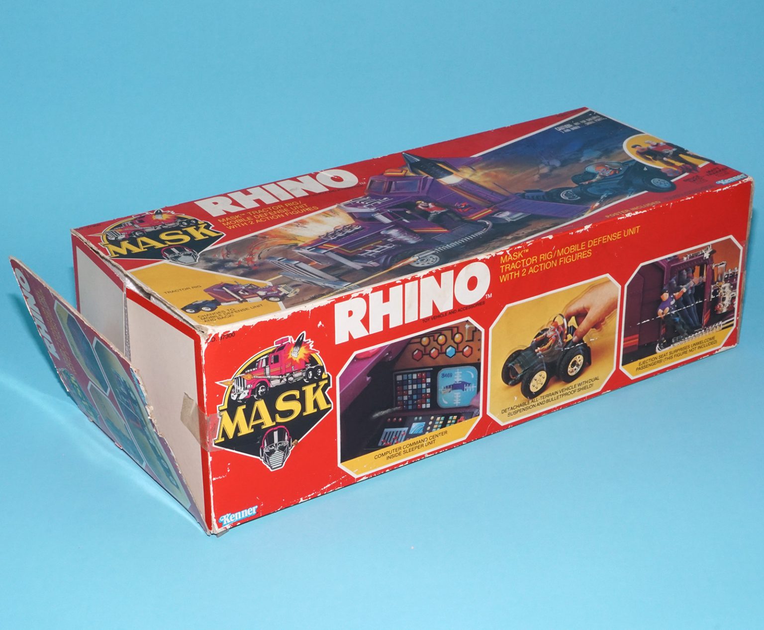 M.A.S.K RHINO TRACTOR RIG COMPLETE BOXED US BOX SHORT MASKS 1985 KENNER ...