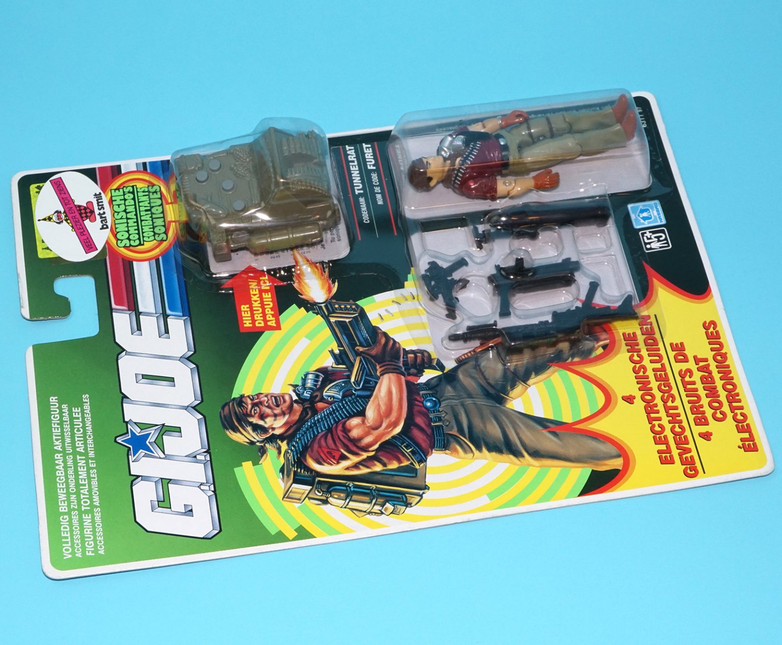 1990 GI JOE SONIC FIGHTERS TUNNEL RAT v3 MOC EURO CARD NL FR BENELUX ...