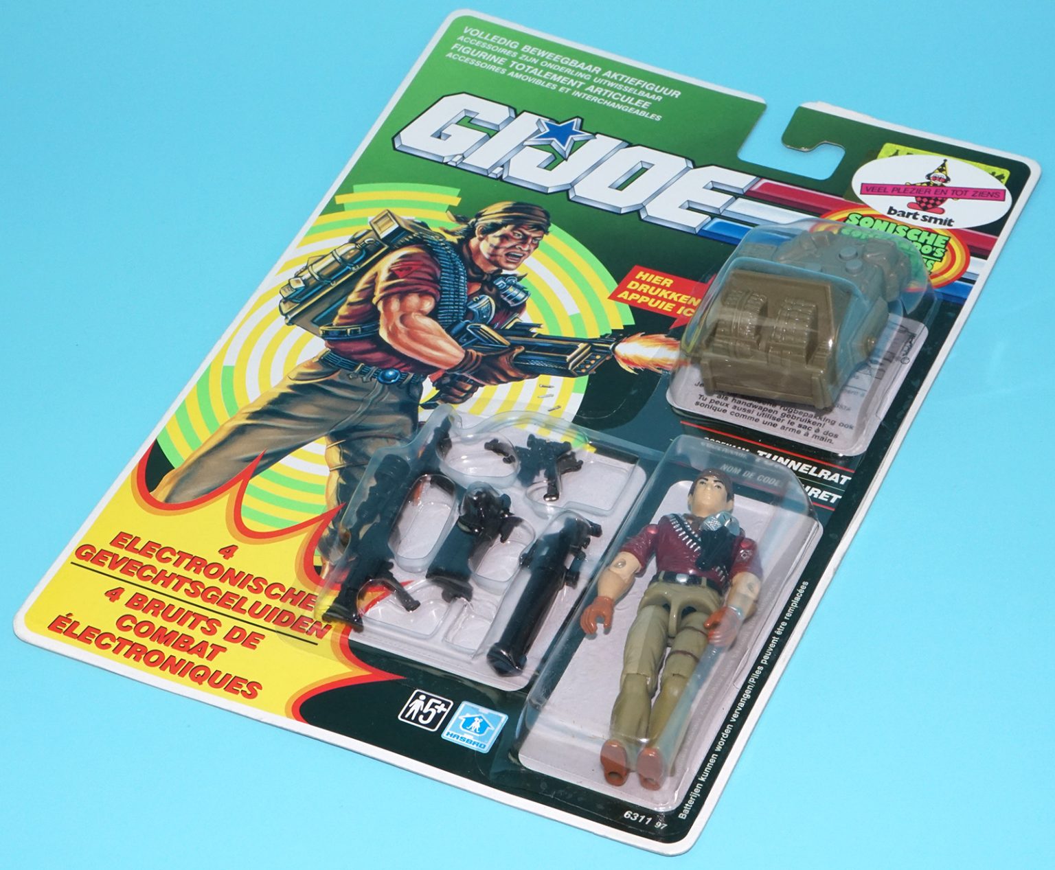 1990 GI JOE SONIC FIGHTERS TUNNEL RAT v3 MOC EURO CARD NL FR BENELUX ...