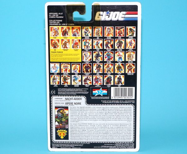 1989 GI JOE NIGHT-VIPER v1 UNCUT FILE CARD CARDBACK NL FR BENELUX 1990 ...