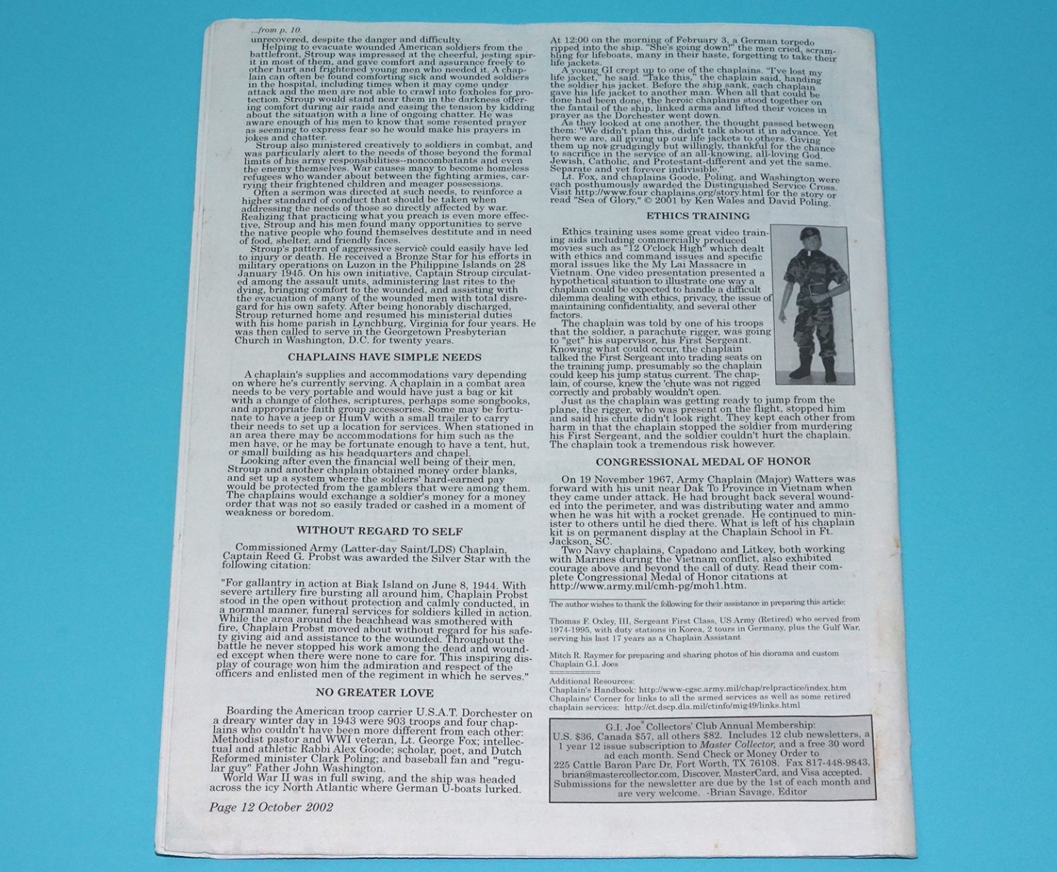 2002 GI JOE COLLECTOR'S CLUB MEMBERSHIP MAGAZINE - Boonsart shop