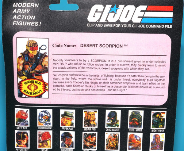 1991 GI JOE DESERT SCORPION v1 INTERNATIONAL VARIANT MOC MOSC 2000 ...