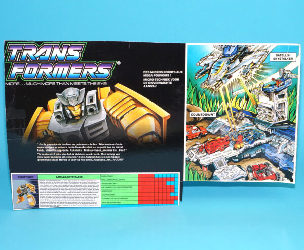 TRANSFORMERS G1 MICROMASTER SKYSTALKER TECH SPECS CARD BACK BOX HEADER ...