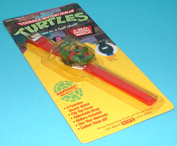 TMNT TEENAGE MUTANT NINJA TURTLES DIGITAL WATCH RAPHAEL MOC MOSC 1989 ...