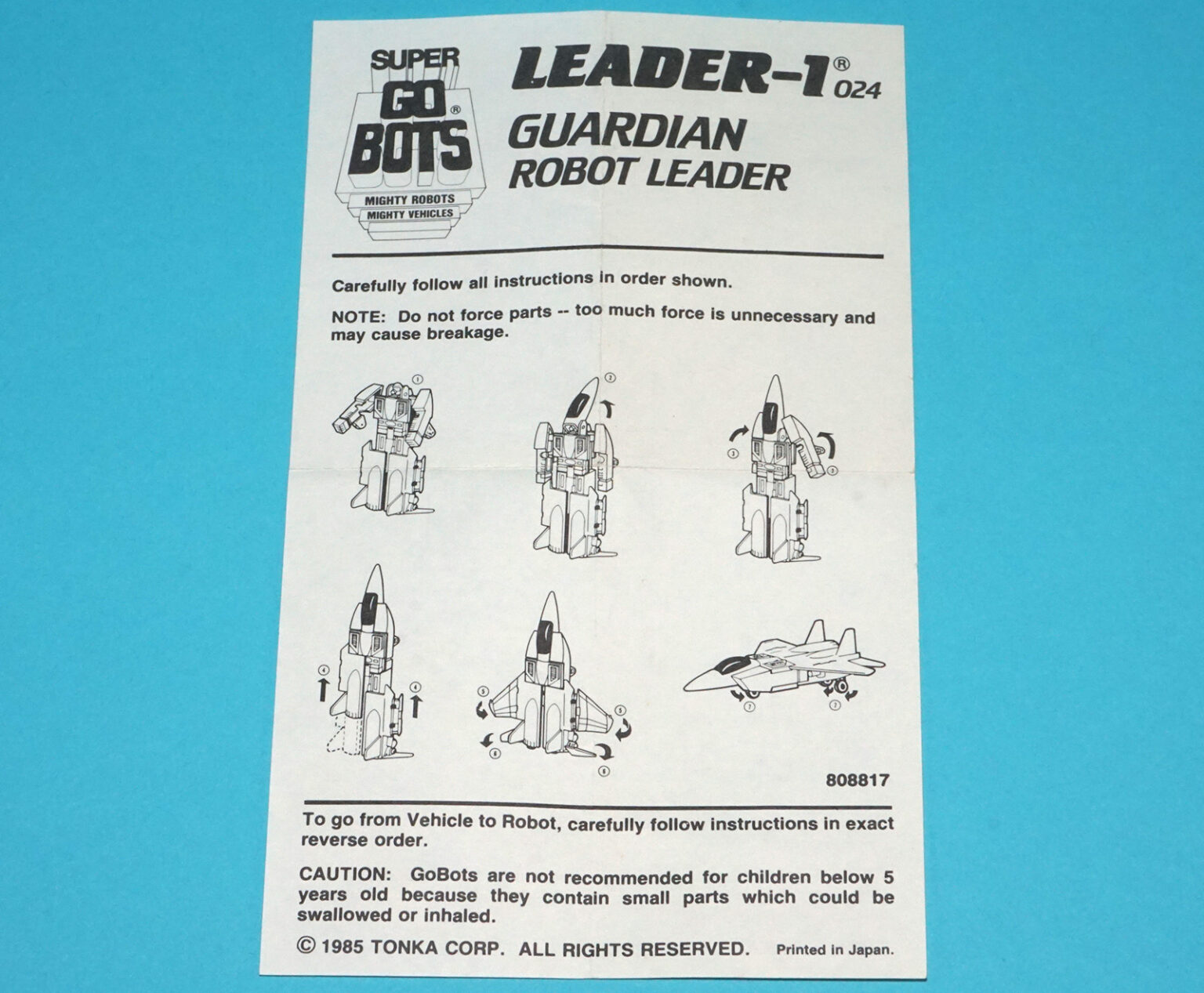TRANSFORMERS GO-BOTS ROBO MACHINE ORIGINAL SPARE INSTRUCTIONS SUPER ...