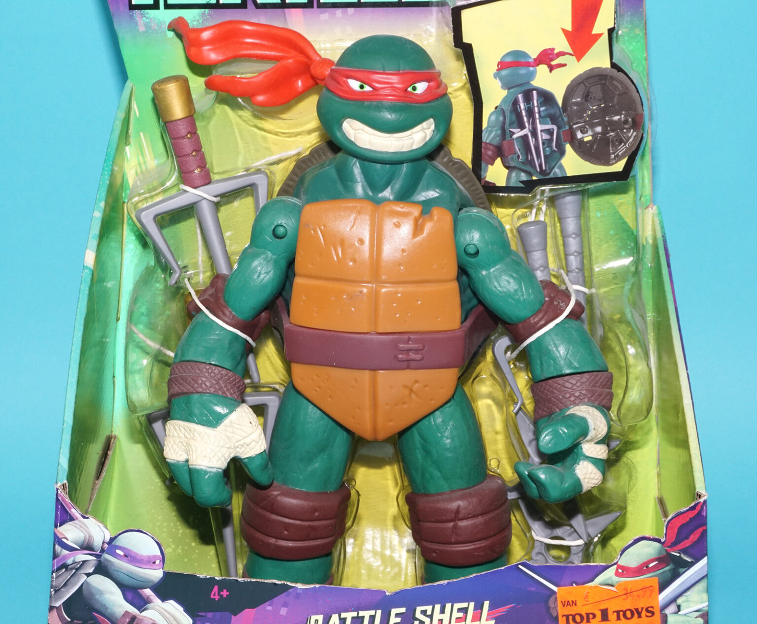 TMNT NICKELODEON TEENAGE MUTANT NINJA TURTLES 10" BATTLE SHELL RAPHAEL ...