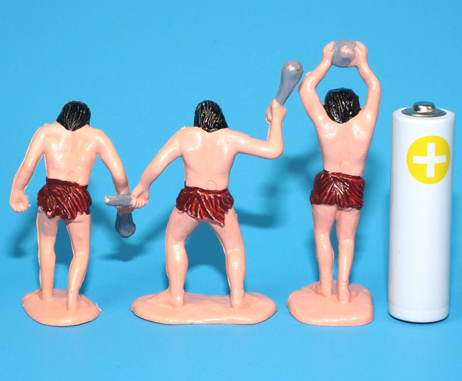 MODEL TOY FIGURES CAVEMEN NEANDERTHALS 1:35 SCALE 1980s BOOTLEG MARX KO ...