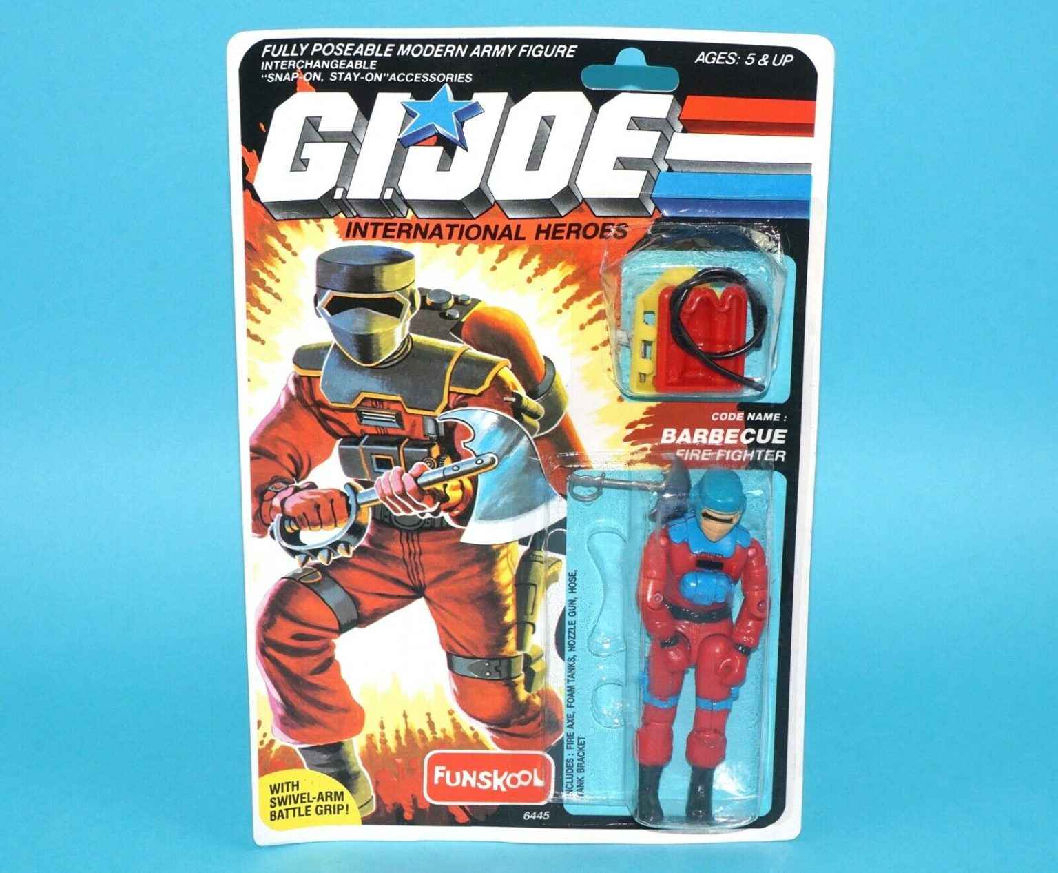 1985 GI JOE BARBECUE v1 MOC MOSC 2005 FUNSKOOL INDIA RUSSIAN CARD ...