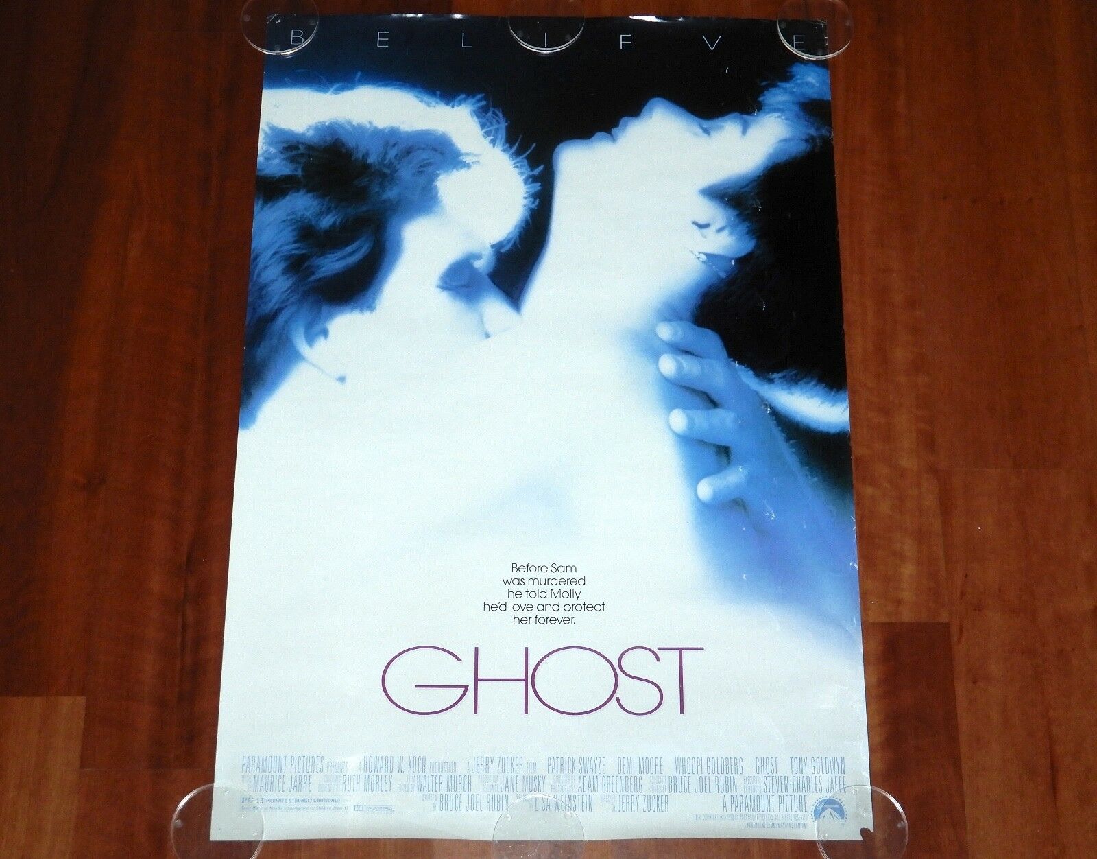 ORIGINAL MOVIE POSTER GHOST 1990 UNFOLDED SINGLE-SIDED ONE-SHEET DEMI ...