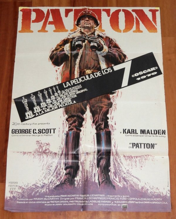 ORIGINAL MOVIE POSTER PATTON 1970 FOLDED SPANISH ONE SHEET VHTF ...